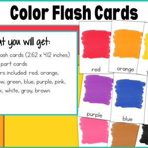Color Flashcards for Preschool, Printable Shape Flashcards for Toddlers ...