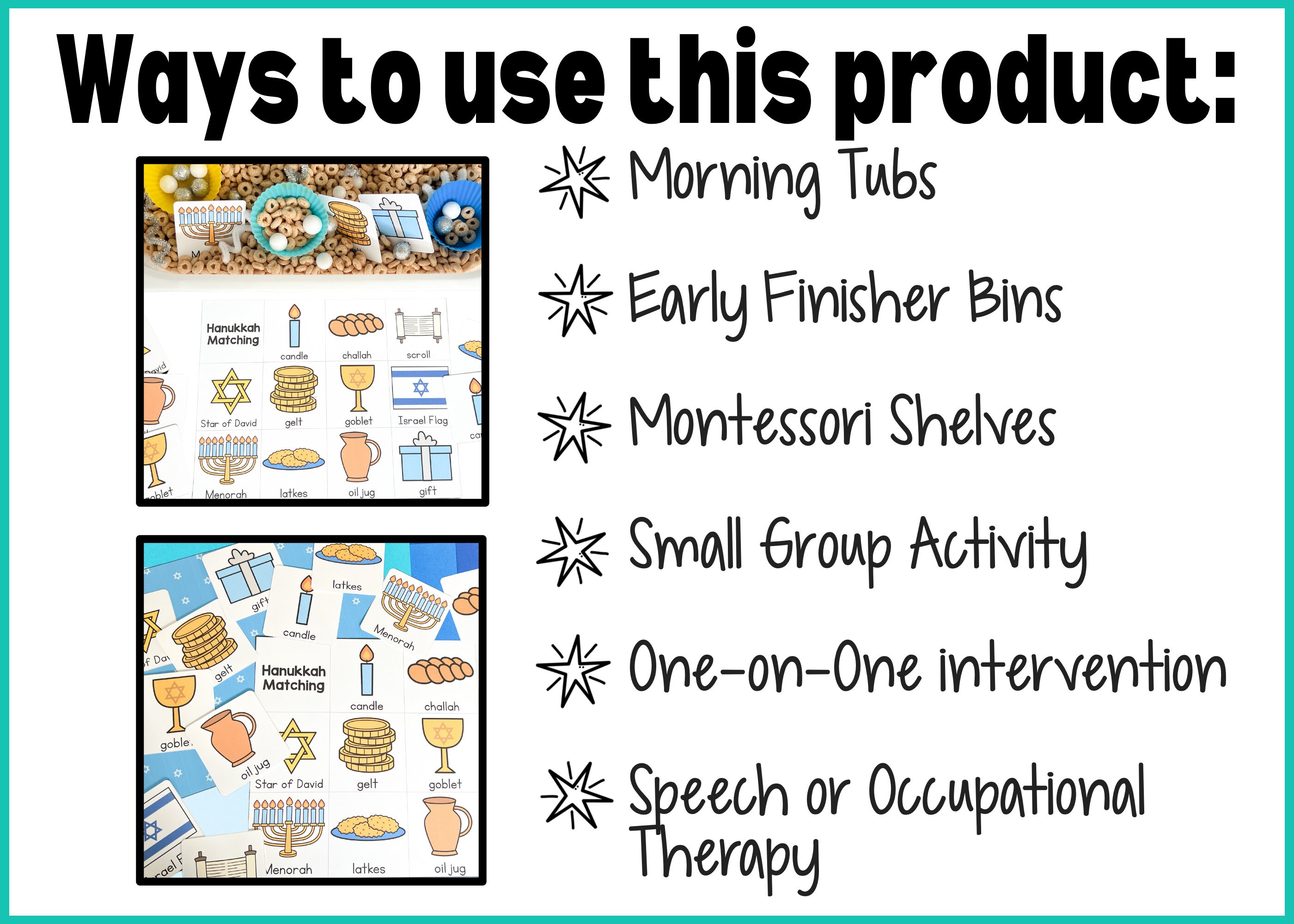 Hanukkah Sensory Bin Activity Printables for Toddlers and Preschoolers ...