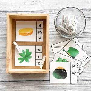 St. Patrick's Day Clip Cards for Preschool | Montessori | Letters and ...