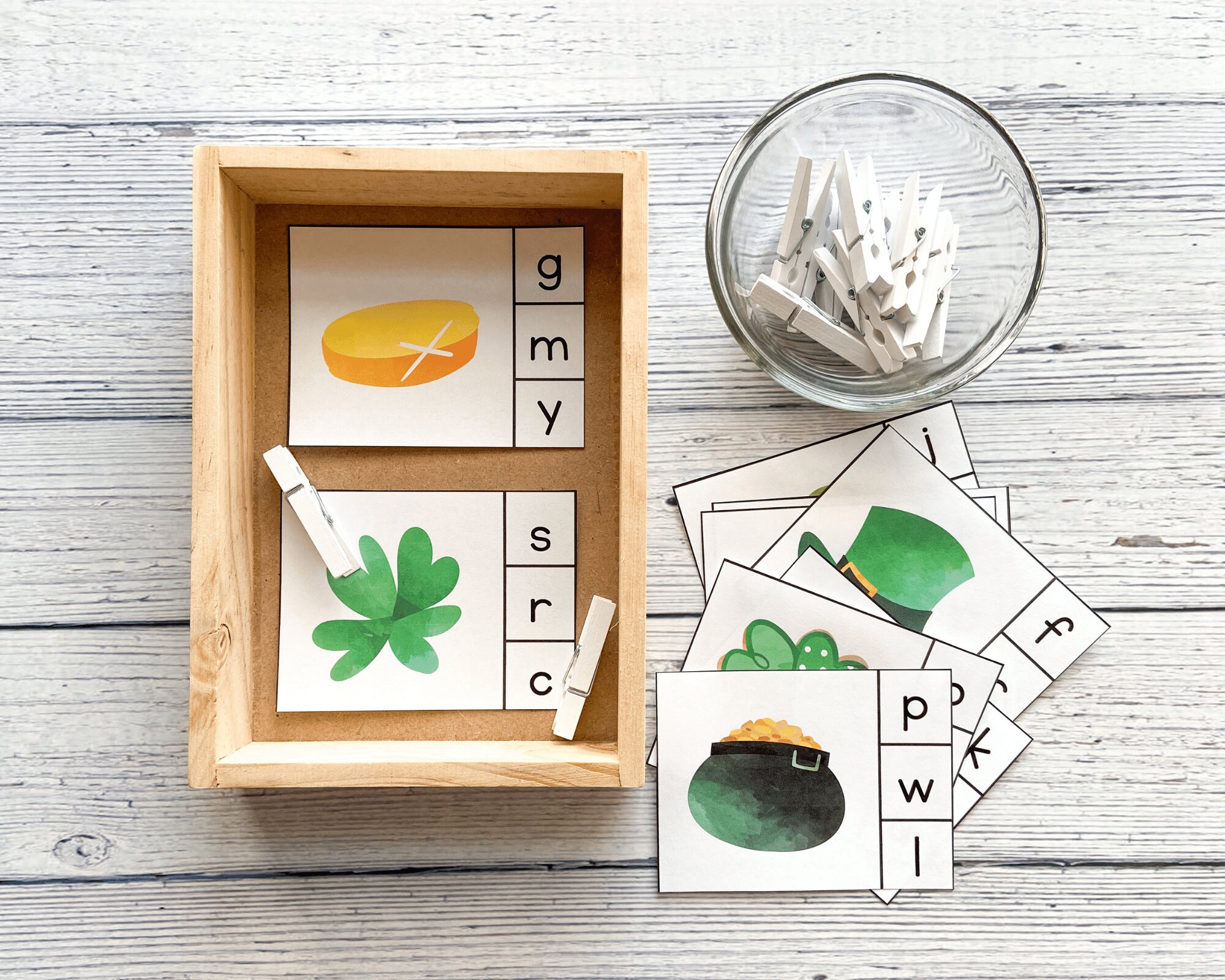 St. Patrick's Day Clip Cards for Preschool | Montessori | Letters and ...