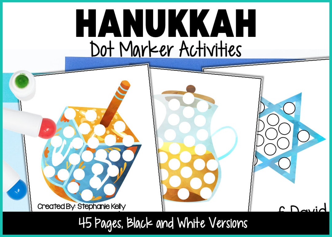 Hanukkah Dot Marker Printable, December Fine Motor Dabber Activities ...