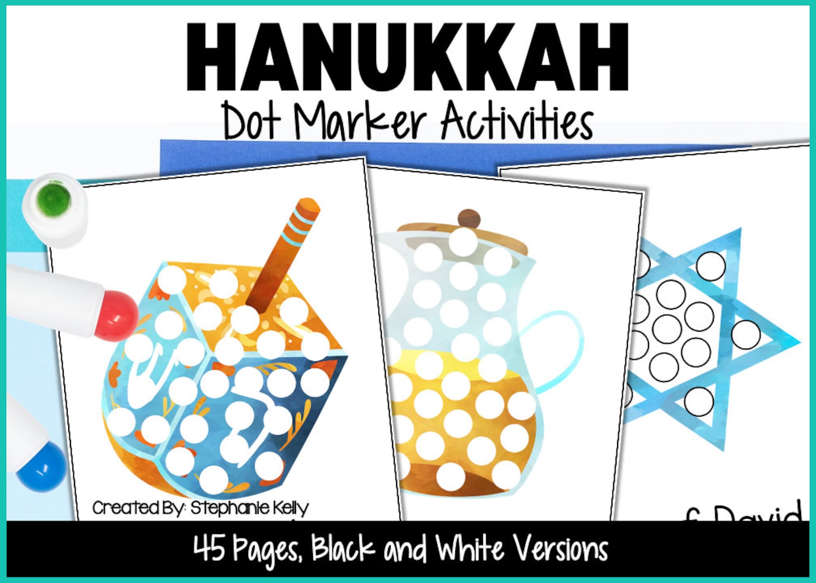 Hanukkah Dot Marker Printable, December Fine Motor Dabber Activities ...