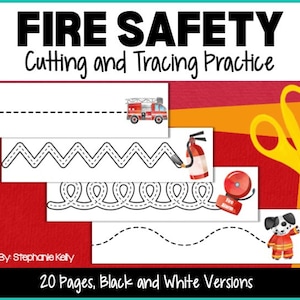 Fire Safety Cutting and Tracing Pages for Preschool, Fire Safety ...