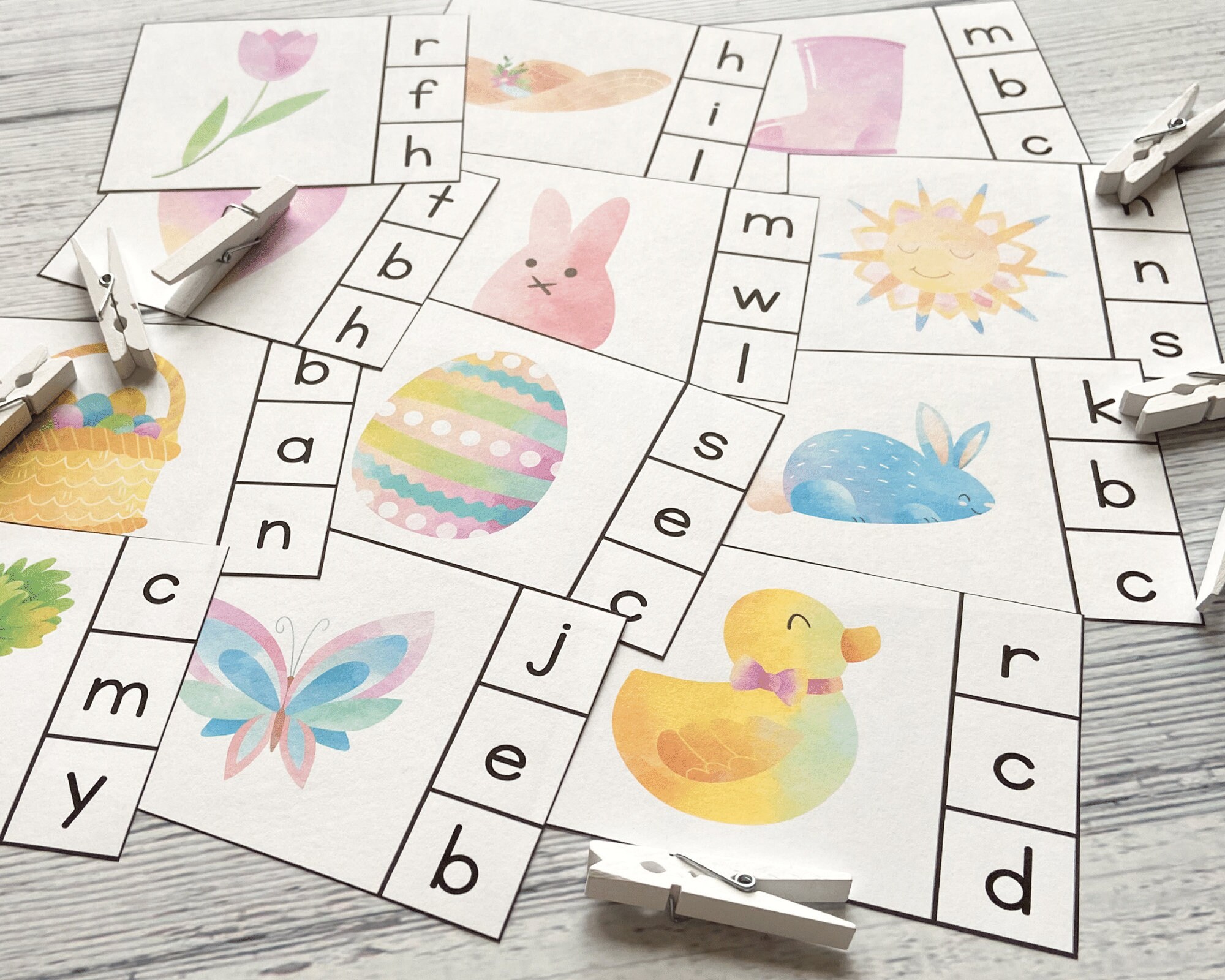 Easter Clip Cards for Preschool | Montessori | Letters and Counting ...