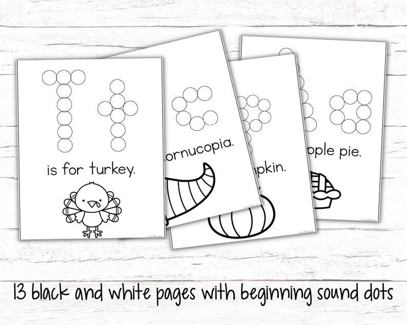Thanksgiving Center Dot Marker Pages for Preschool and Kindergarten ...