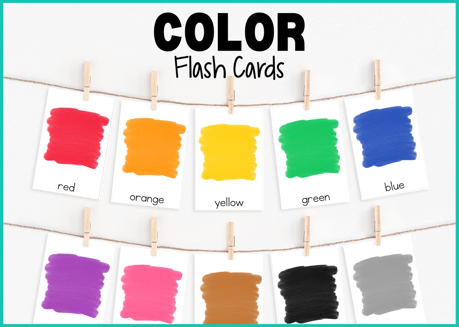 Color Flashcards for Preschool, Printable Shape Flashcards for Toddlers ...
