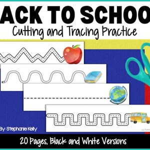 Back to School Cutting and Tracing Pages for Preschool, Printable ...