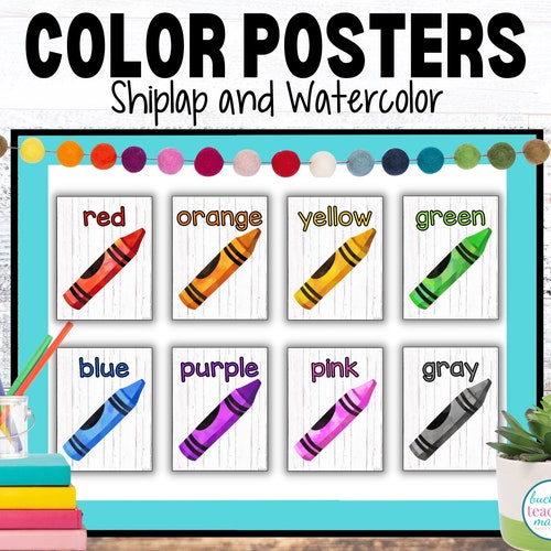 Printable Shape Posters Classroom Decor Shiplap Watercolor - Etsy