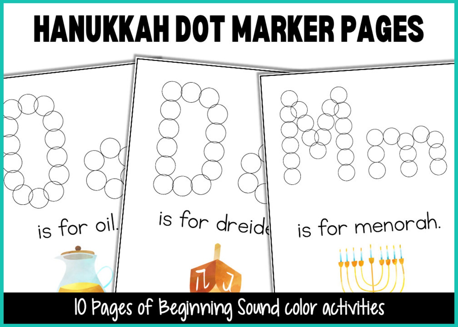 Hanukkah Dot Marker Printable, December Fine Motor Dabber Activities ...