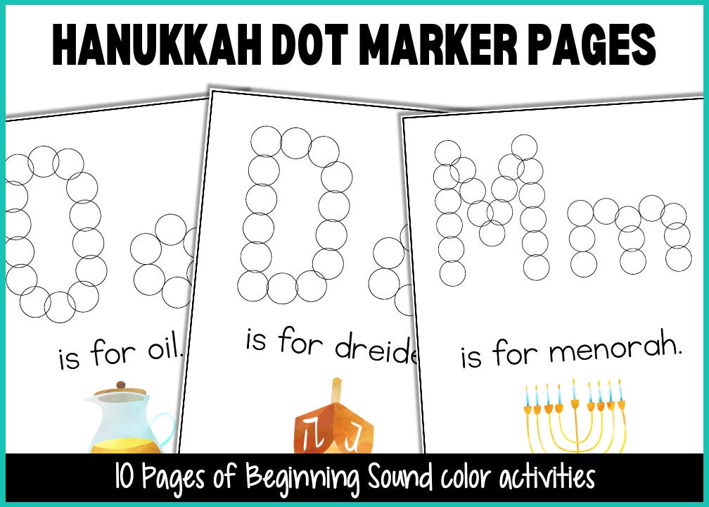 Hanukkah Dot Marker Printable, December Fine Motor Dabber Activities ...