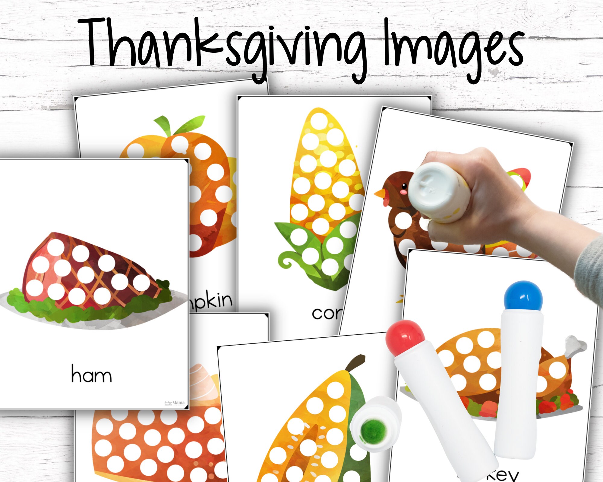 Thanksgiving Center Dot Marker Pages for Preschool and Kindergarten ...
