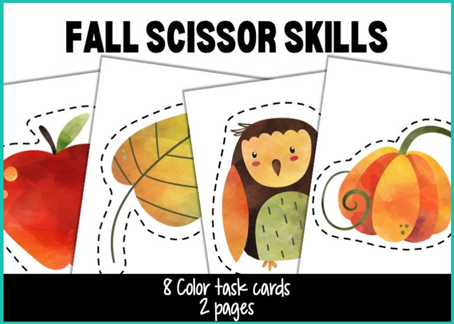 Fall Cutting and Tracing Pages for Preschool, Printable, Scissor ...