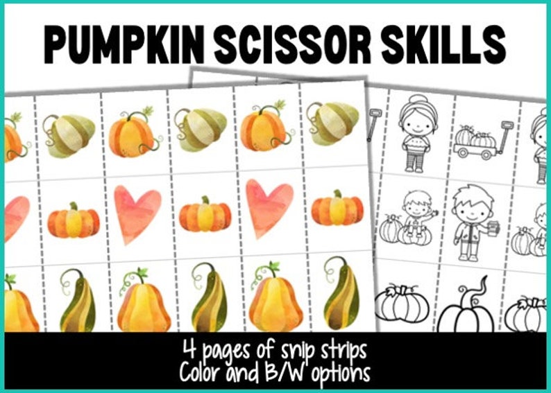 Pumpkin Cutting and Tracing Pages for Preschool, Printable, Scissor ...