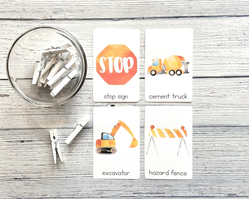 Construction Flashcards for Preschool, Printable Flashcards for ...