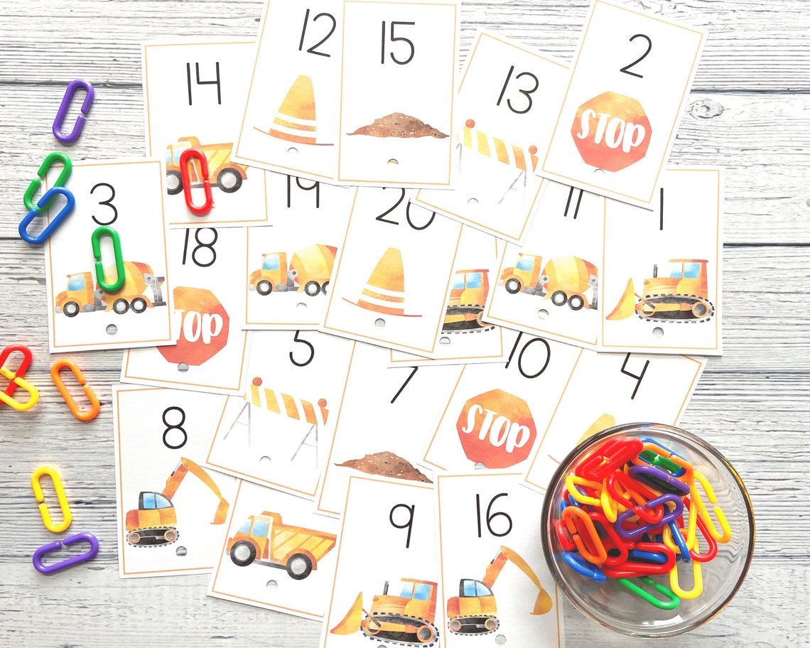 Construction Preschool One to One Counting Activity Construction ...