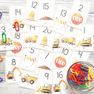 Construction Preschool One to One Counting Activity | Construction ...