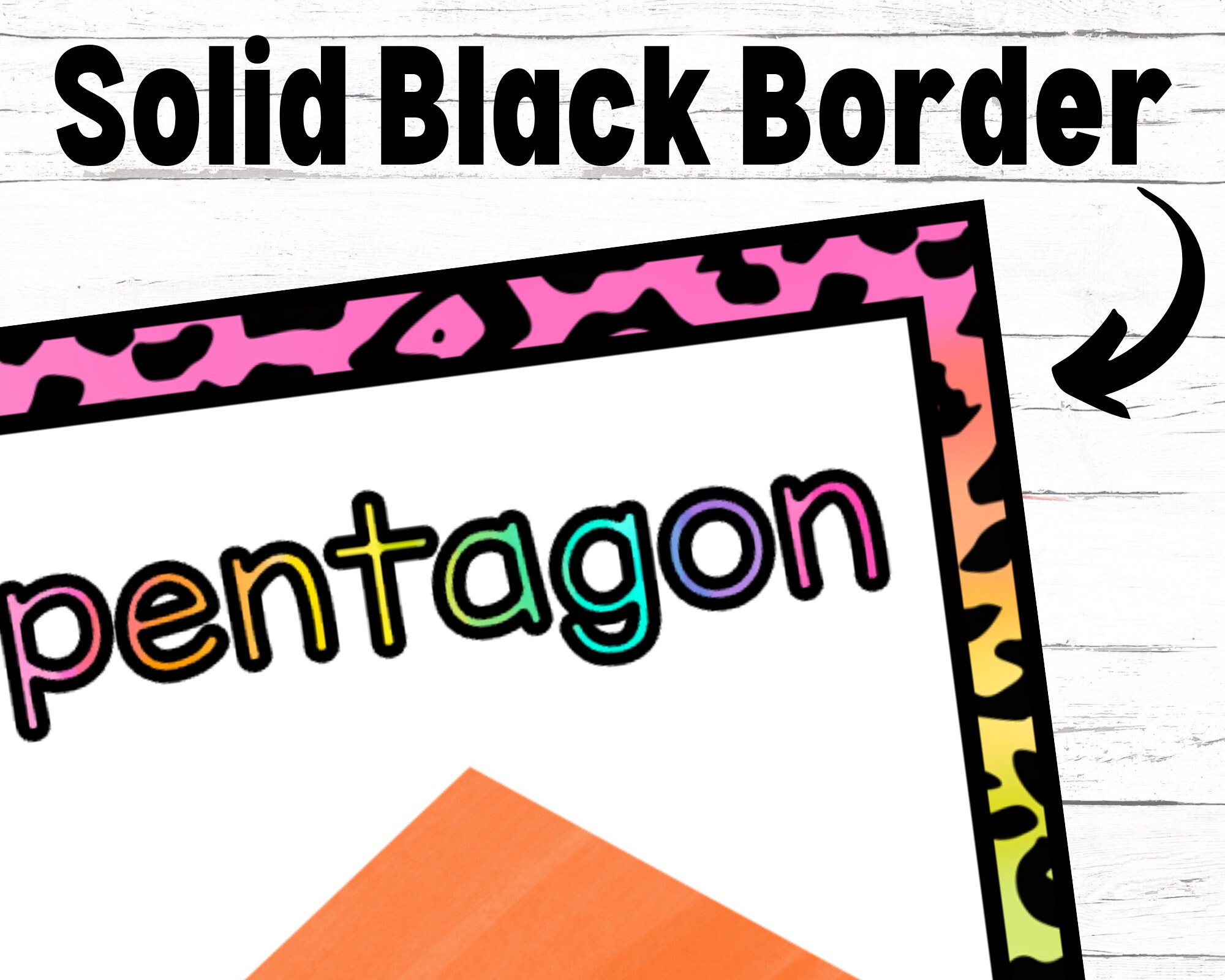 Printable Shape Posters Classroom Decor, Rainbow Leopard Print ...