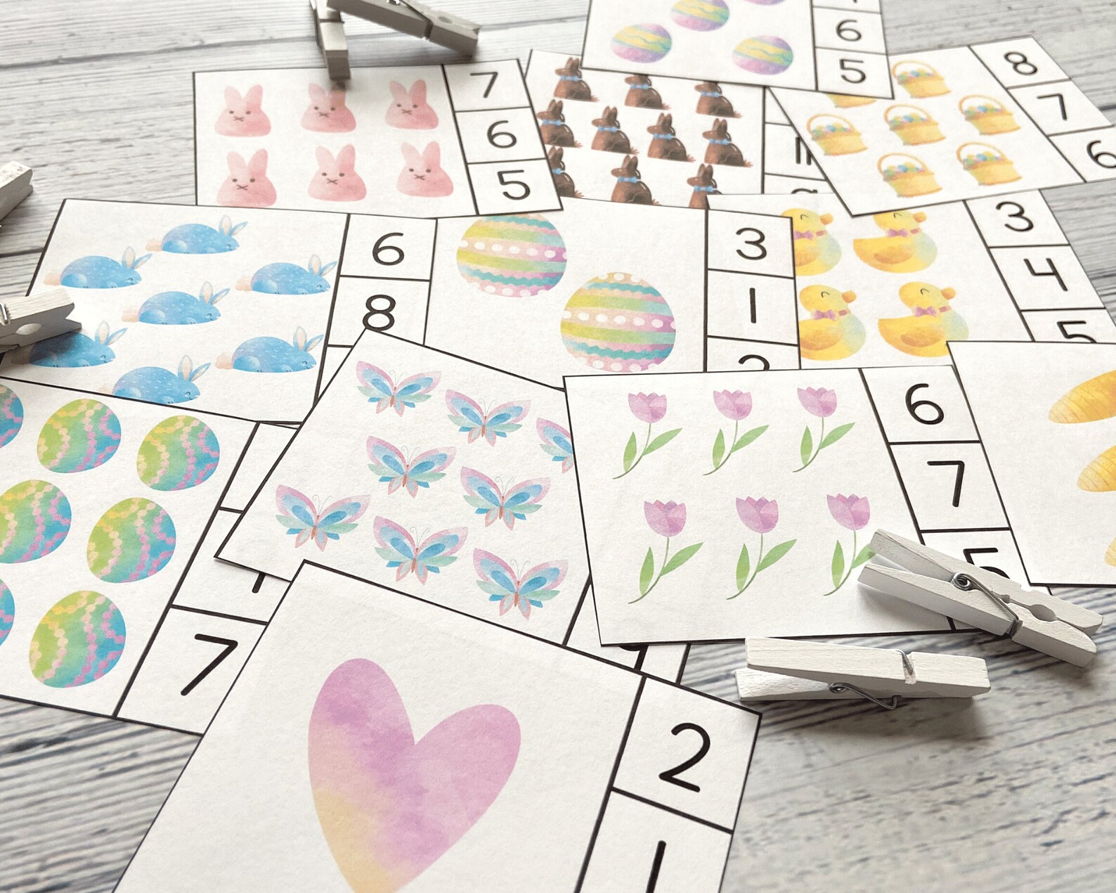 Easter Clip Cards for Preschool | Montessori | Letters and Counting ...
