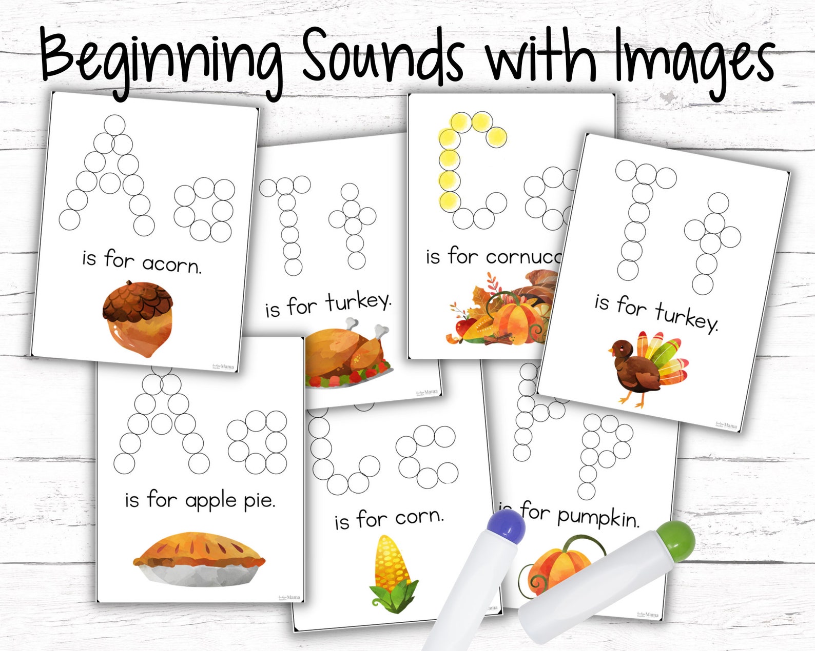 Thanksgiving Center Dot Marker Pages for Preschool and Kindergarten ...