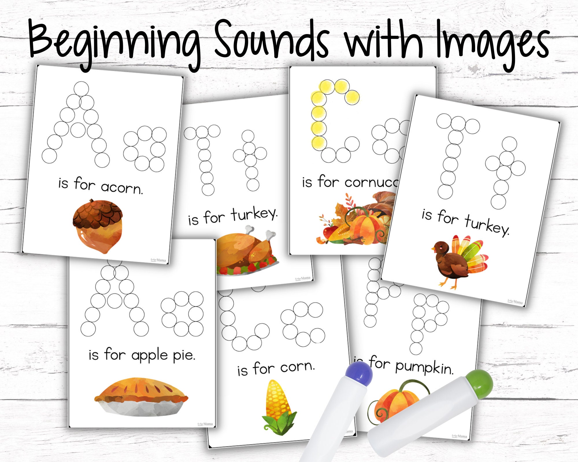 Thanksgiving Center Dot Marker Pages for Preschool and Kindergarten ...