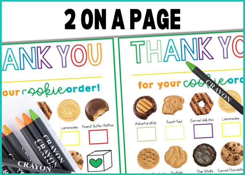Girl Scout Cookie Thank You Cards For Lbb And Abc Bakery Girl Scout