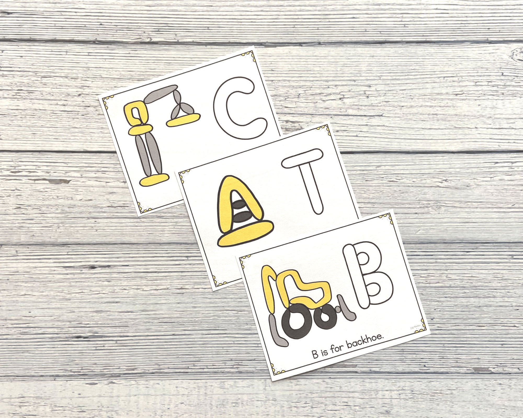 Construction Playdough Mats, Preschool Fine Motor Mats, Construction ...