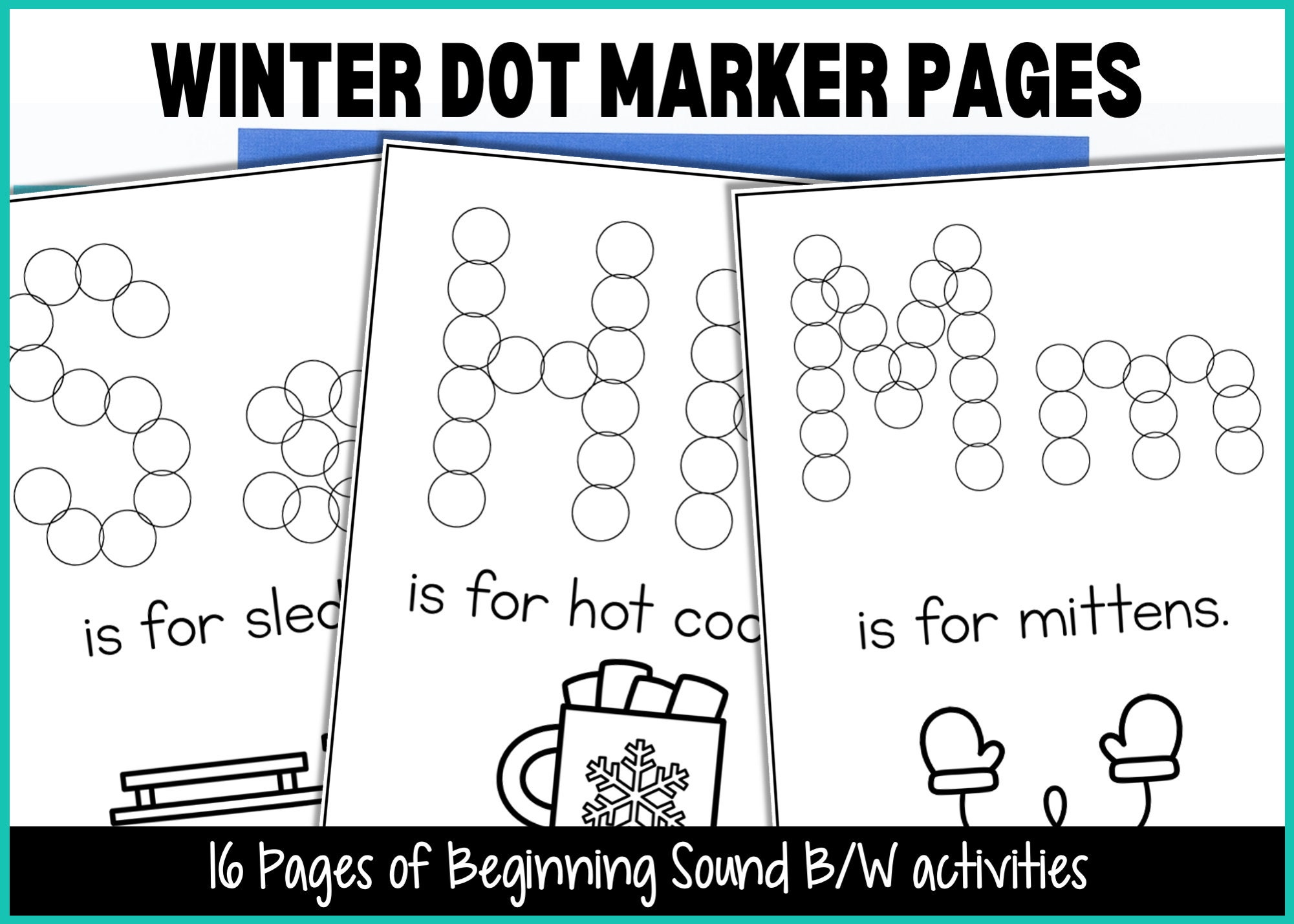 Winter Dot Marker Activities for Preschool, January Fine Motor Dabber ...