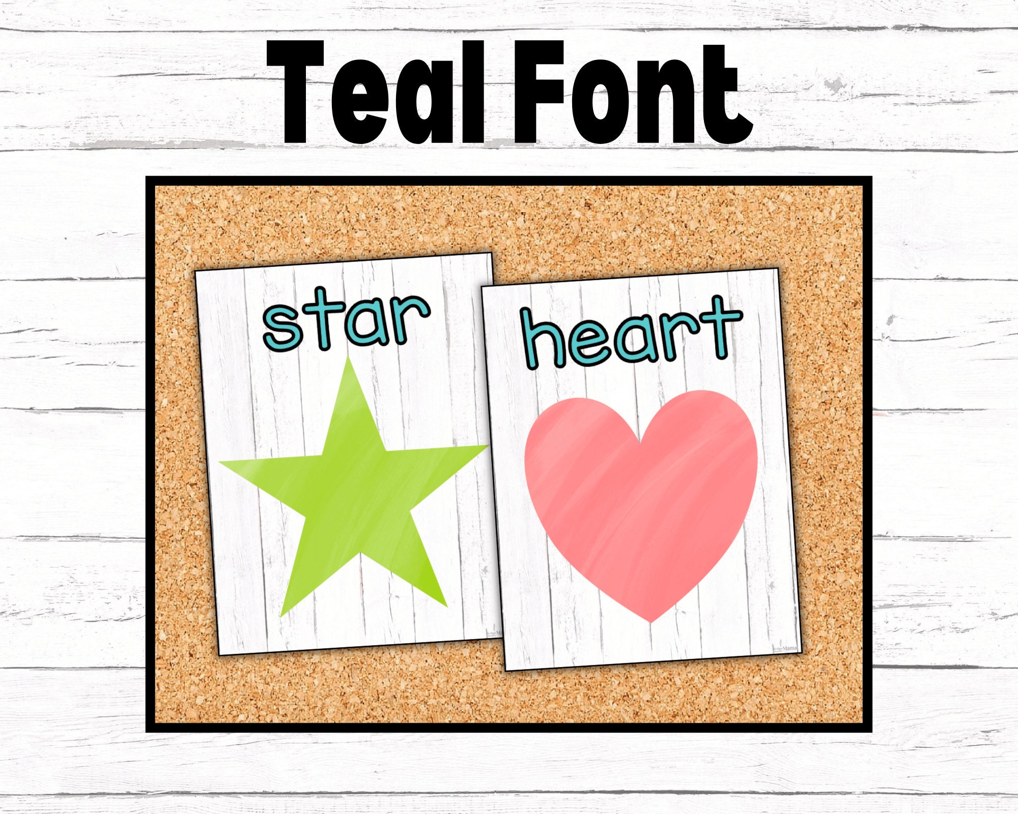 Printable Shape Posters Classroom Decor Shiplap Watercolor - Etsy