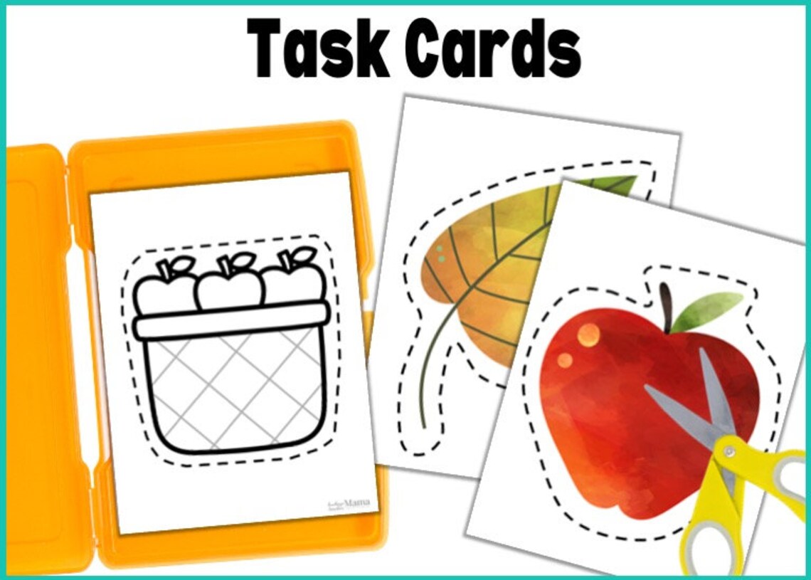 Fall Cutting and Tracing Pages for Preschool, Printable, Scissor ...