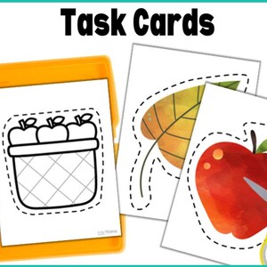 Fall Cutting and Tracing Pages for Preschool, Printable, Scissor ...