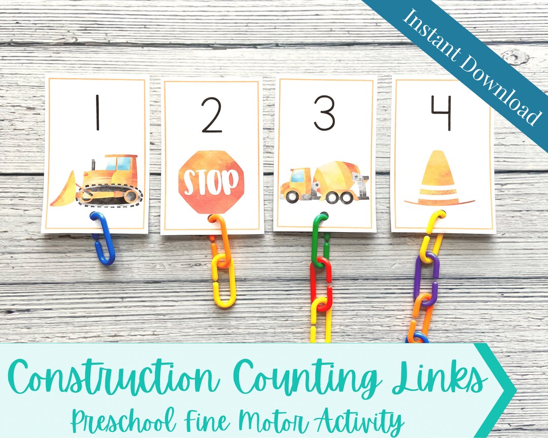 Construction Preschool One to One Counting Activity | Construction ...
