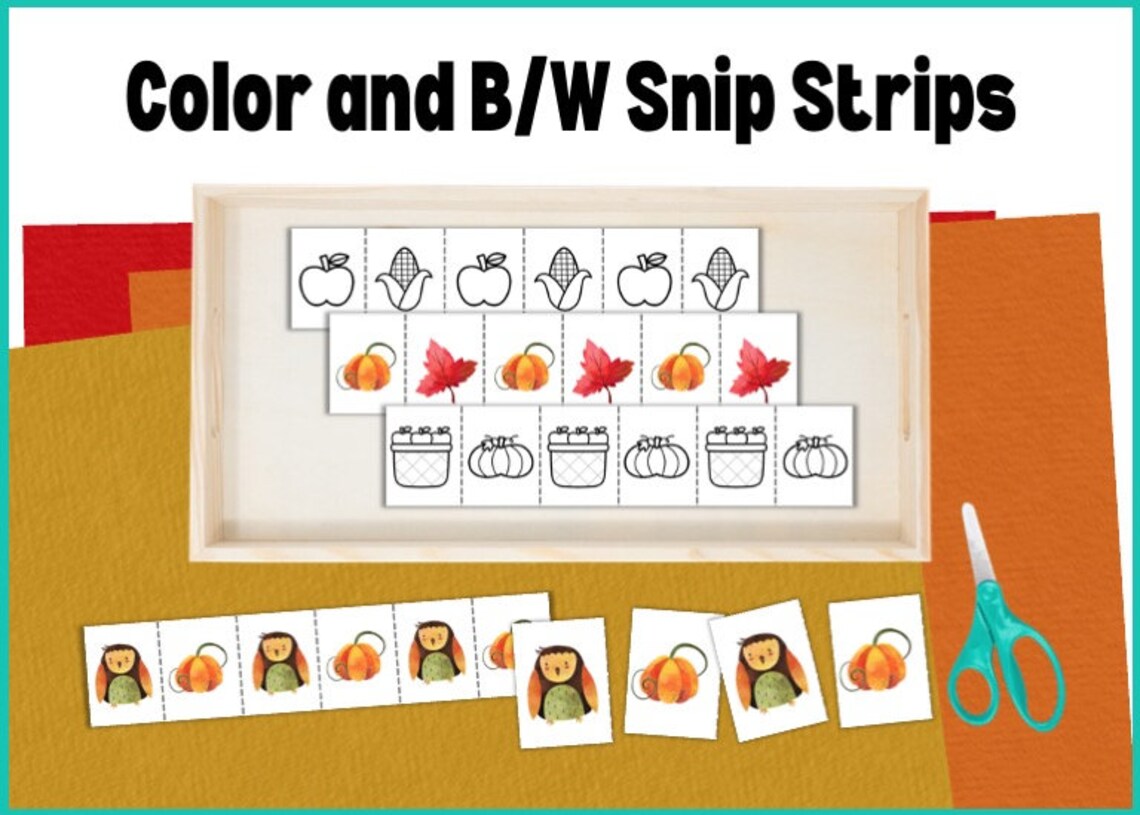 Fall Cutting and Tracing Pages for Preschool, Printable, Scissor ...