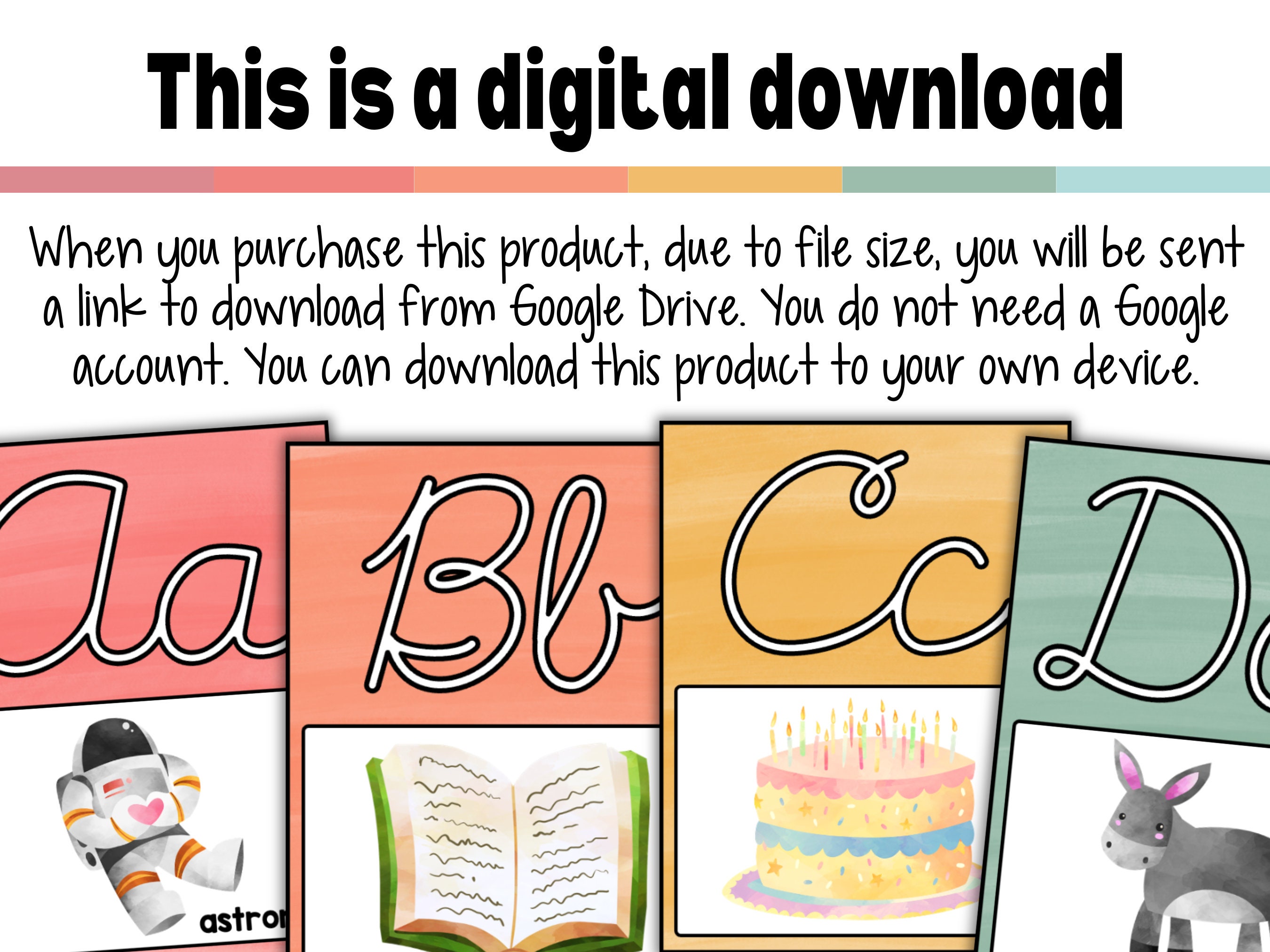 Printable Boho Watercolor ABC Posters Classroom Decor, Boho Alphabet ...