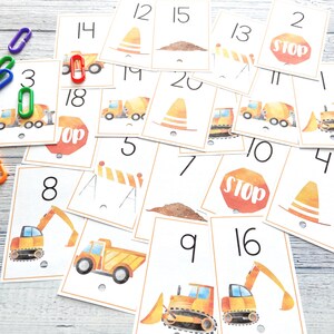 Construction Preschool One to One Counting Activity | Construction ...