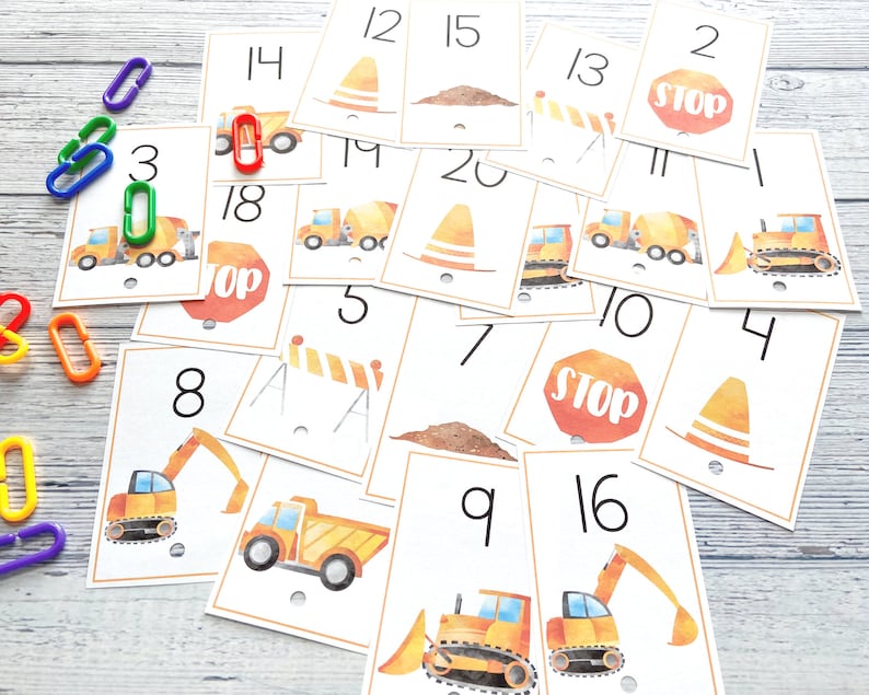 Construction Preschool One to One Counting Activity Construction ...