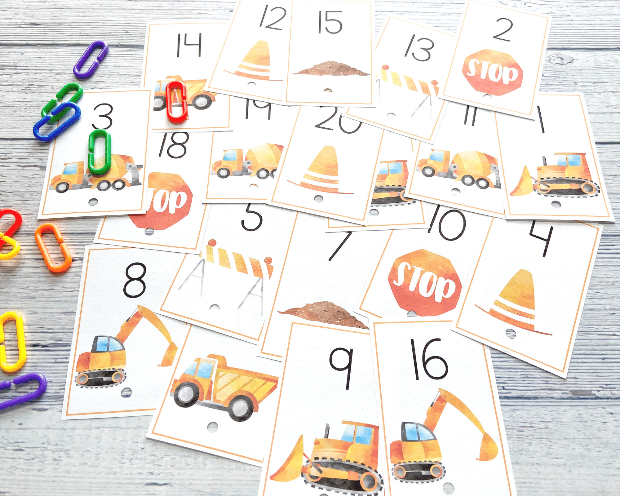 Construction Preschool One to One Counting Activity Construction ...