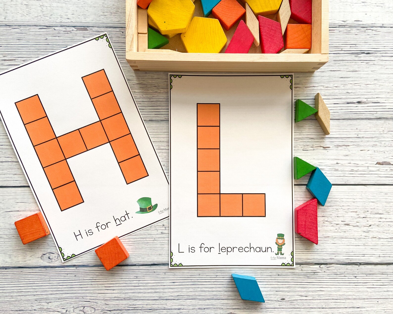 St. Patrick's Day Pattern Block Mats Fine Motor Activity and Practice ...