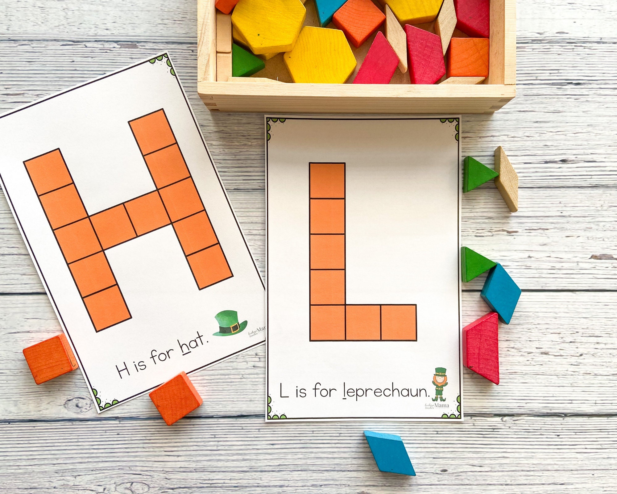 St. Patrick's Day Pattern Block Mats Fine Motor Activity and Practice ...