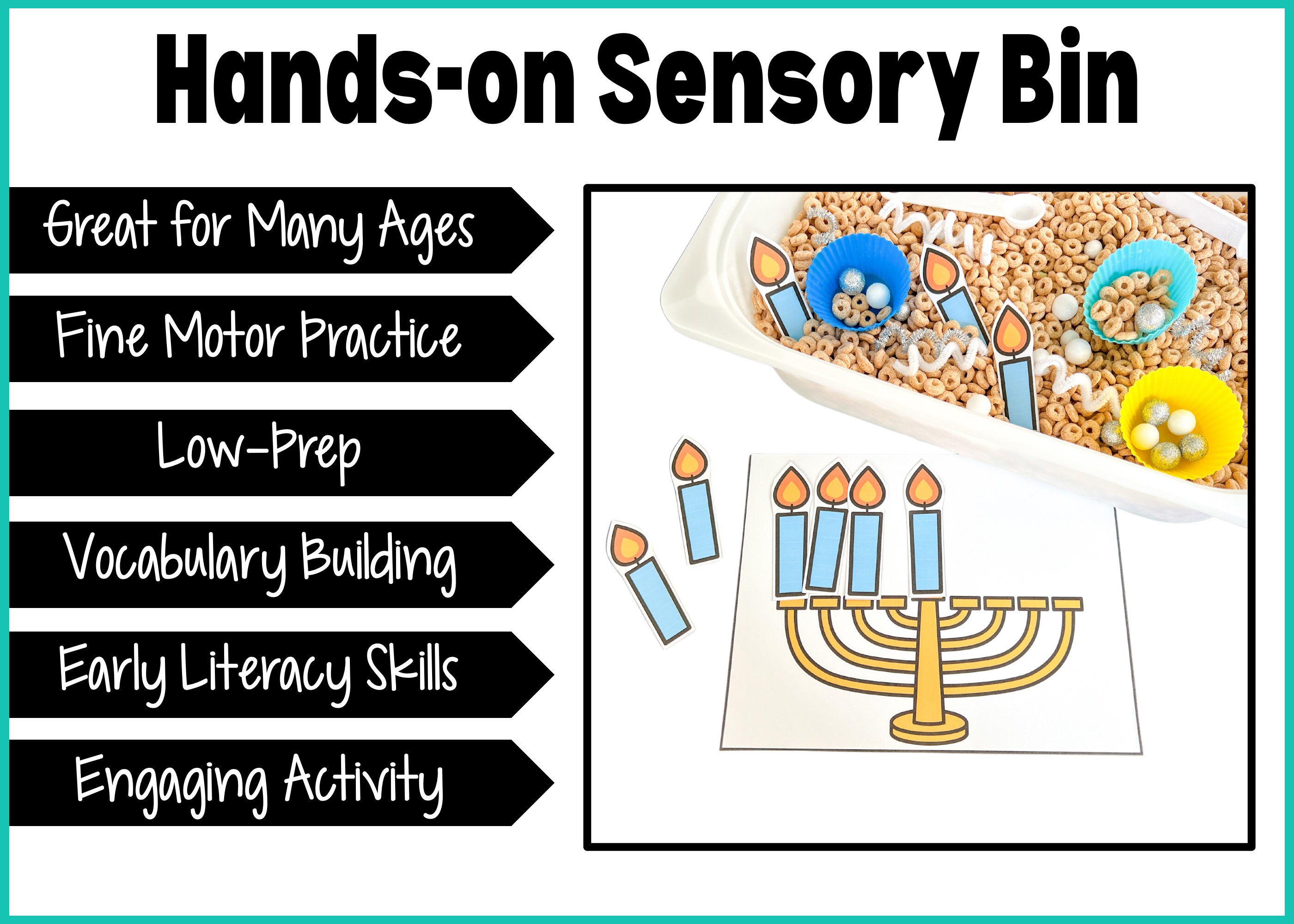 Hanukkah Sensory Bin Activity Printables for Toddlers and Preschoolers ...