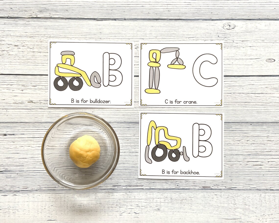 Construction Playdough Mats, Preschool Fine Motor Mats, Construction ...