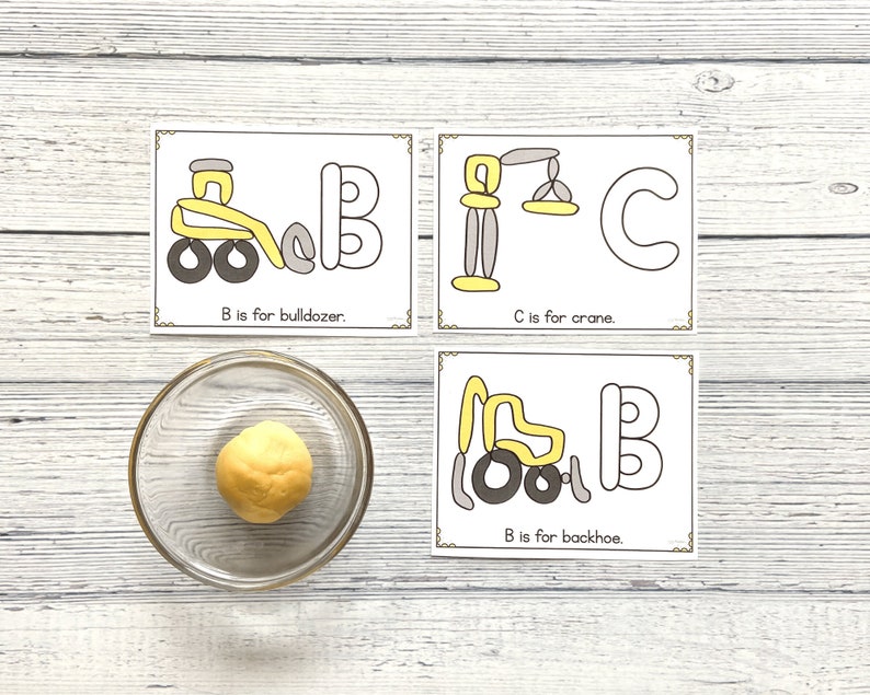 Construction Playdough Mats, Preschool Fine Motor Mats, Construction ...