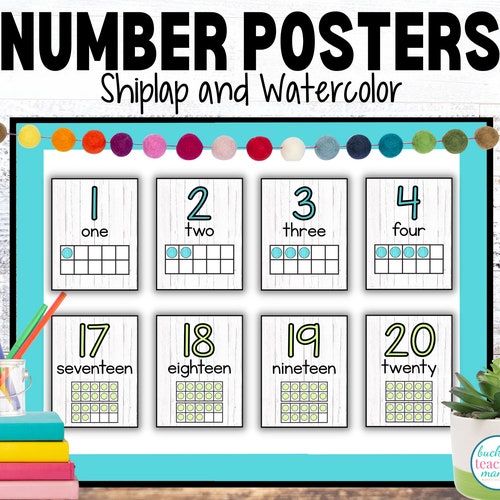 Printable Shape Posters Classroom Decor Shiplap Watercolor - Etsy