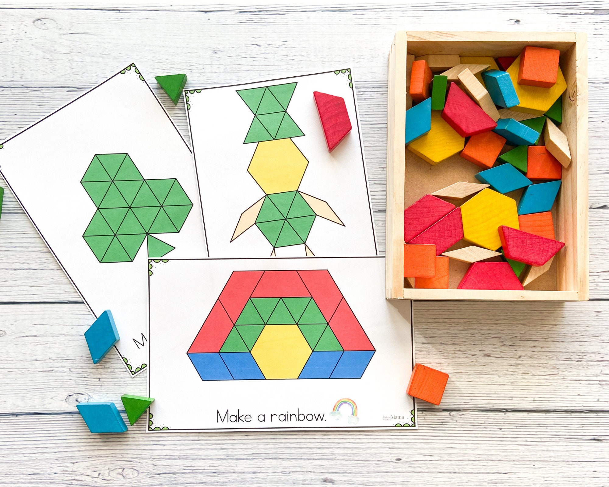 St. Patrick's Day Pattern Block Mats Fine Motor Activity and Practice ...