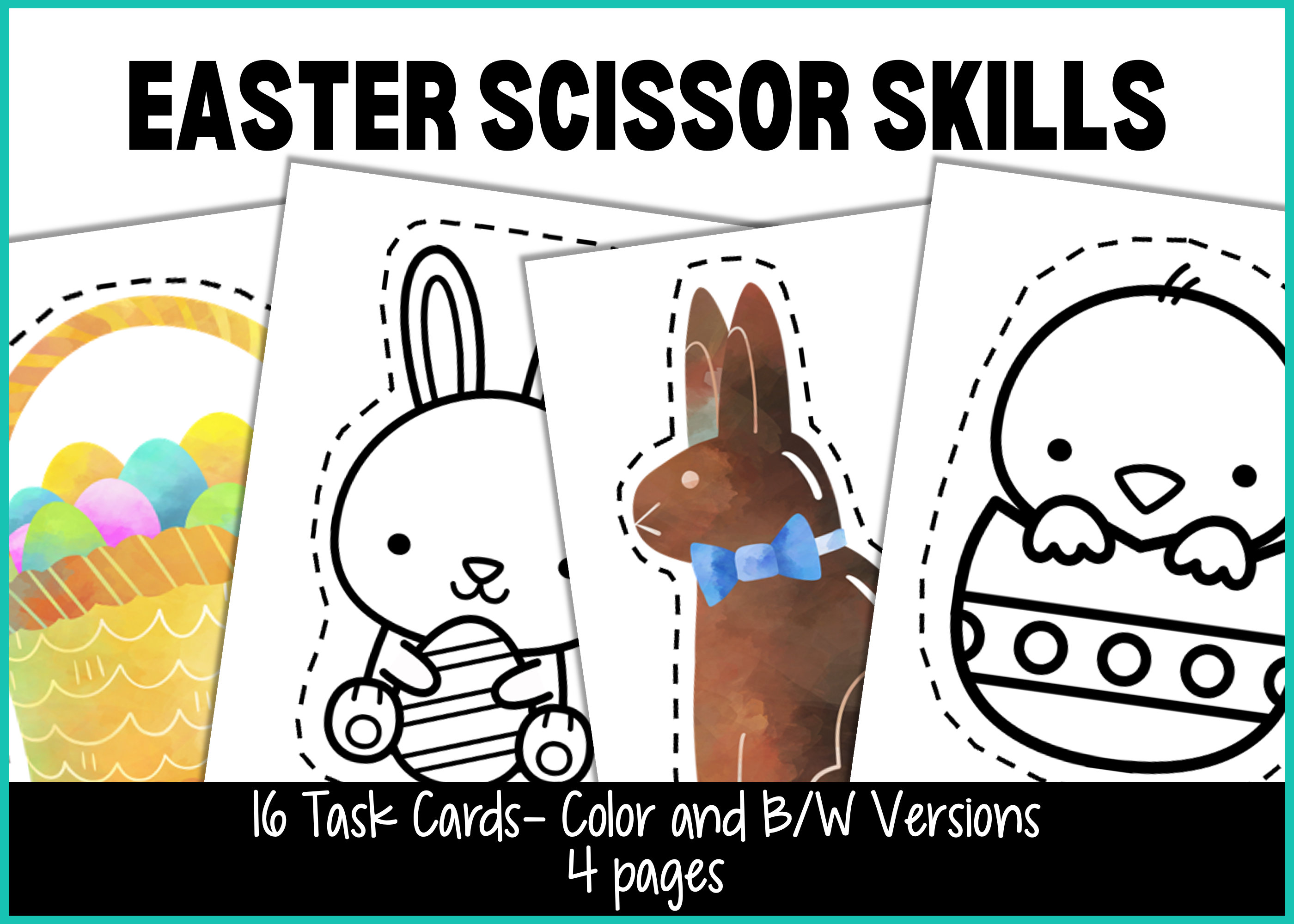 Easter Cutting and Tracing Pages for Preschool, Easter Printable ...