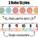Printable Boho Numberline Posters for Classroom Decor, Boho Numbers ...