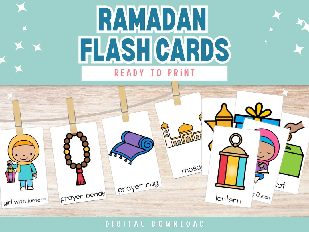 Ramadan Flashcards for Preschool, Printable Flashcards for Toddlers and ...