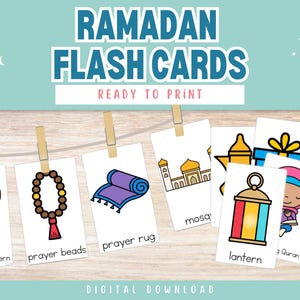 Ramadan Flashcards for Preschool, Printable Flashcards for Toddlers and ...