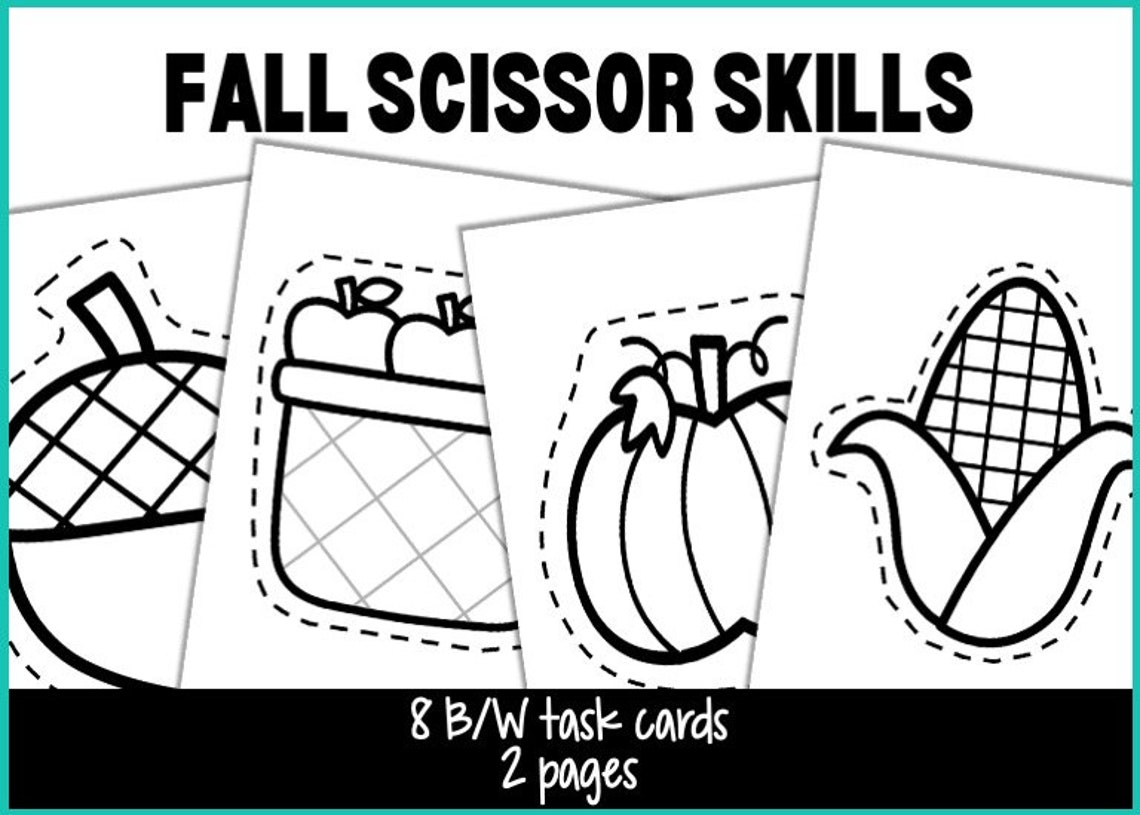 Fall Cutting and Tracing Pages for Preschool, Printable, Scissor ...