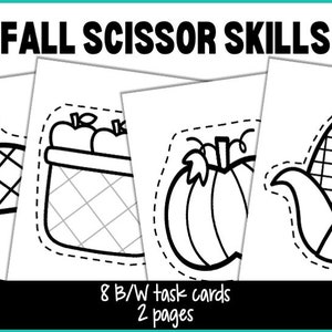 Fall Cutting and Tracing Pages for Preschool, Printable, Scissor ...
