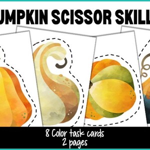 Pumpkin Cutting and Tracing Pages for Preschool, Printable, Scissor ...